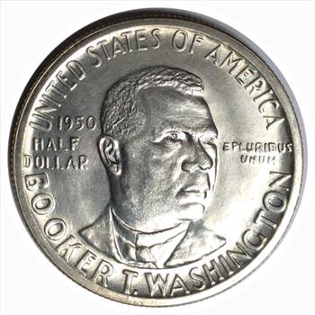 #1950-D U.S. Silver Booker T. Washington Commemorative Half Dollar - From Slave Cabin to Hall of ...
