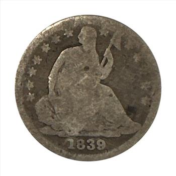 - 1839 U.S. Silver Seated Liberty Half Dime | Property Room