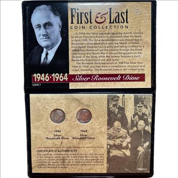 *1946 & 1964 First & Last Coin Collection - Silver Roosevelt Dime in ...