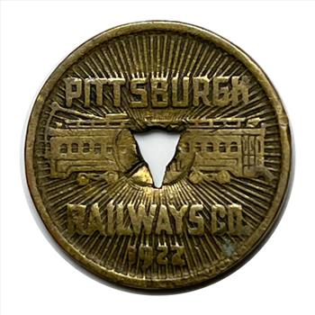 * 1922 Pittsburgh Railways Company Token - Good for One Fare | Property ...