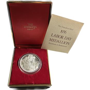 >1976 Labor Day Medallion by Hamilton Mint.999 Silver Art Coin in Mint ...
