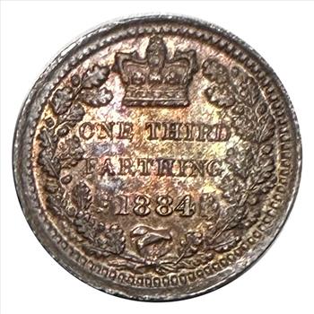 >1884 Great Britain Victoria One Third Farthing - Toning and Nice ...