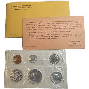 >1963 U.S. Silver Proof Mint Set - 5 Coins Including Silver Franklin ...
