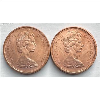 (2) 1867-1967 Canada 100th Anniversary 1 Cent Coins - Beautiful Red ...