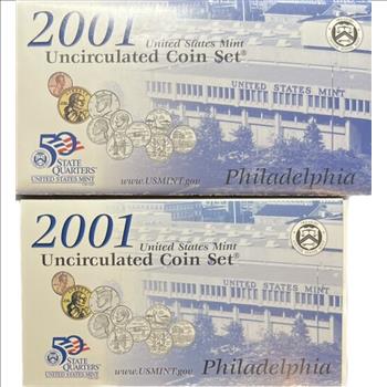 *2001-P United States Mint Uncirculated Coin Set - 10 Coins in Original ...