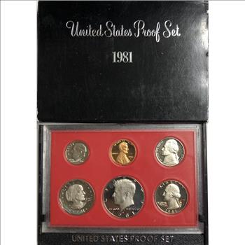 >1981-S U.S. Proof Set - 6 Coins in Original Government Packaging ...