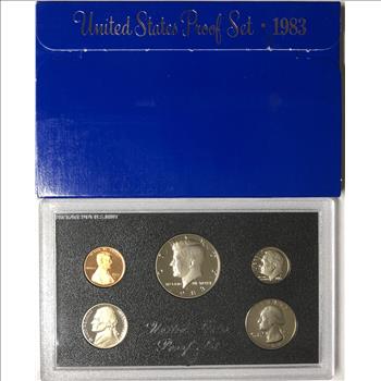 >1983-S United States Proof Set - 5 Coins in Original Government ...