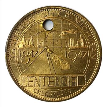 * 1947 Centennial - Traverse City of Michigan - Cherryland - Holed ...
