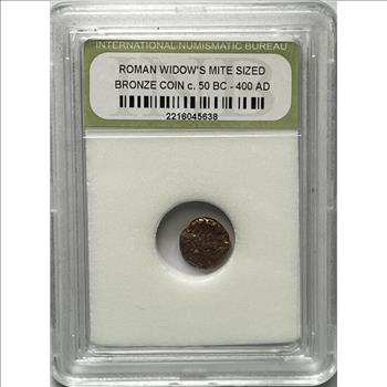 * Roman Widow's Mite Sized Bronze Coin c. 50 BC - 400 AD - Intl ...