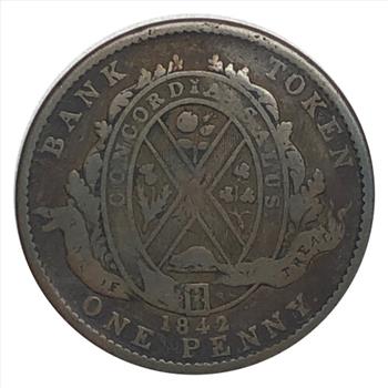 *1842 Province of Canada - Bank of Montreal One Penny Bank Token ...