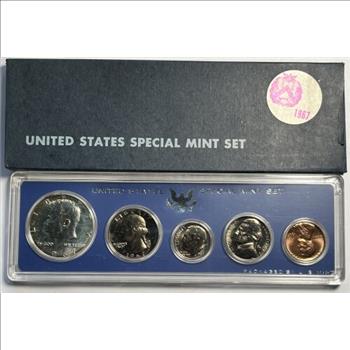 1967 United States Special Mint Set - 5 Coins including Silver Kennedy ...