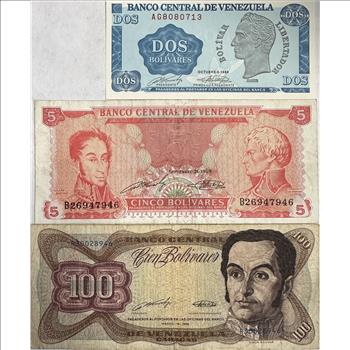 >Venezuela Crisp and Colorful - 2, 5 and 100 Bolivars - Venezuela Paper ...