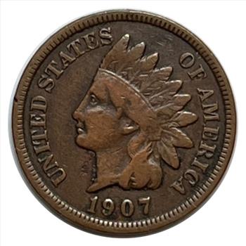 1907 U.S. Indian Head One Cent - Nice Red/Brown Color | Property Room