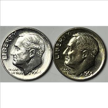 * 1964 & 1965 U.S. Silver and Clad Roosevelt Dimes | Property Room