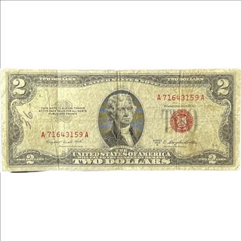 * 1953B United States Two Dollar ($2) Bank Note - Red Seal | Property Room