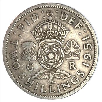 #1951 Great Britain Two Shilling- Great Detail | Property Room