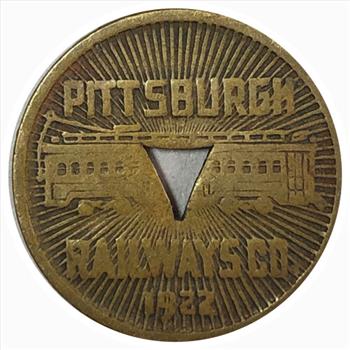 #1922 Pittsburgh Railway Co. One Fare Transit Token | Property Room