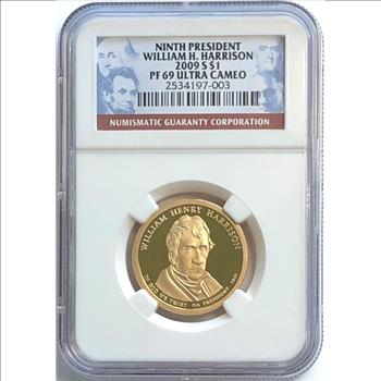*2009-S US William H. Harrison Ninth President Presidential One Dollar ...