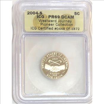 2004-S ICG Certified Proof 69 Deep Cameo Westward Journey Pioneer Collection Pedigree ICG ...