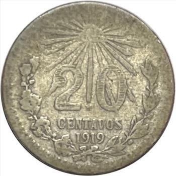 1919 Mexico Silver Twenty Centavos | Property Room