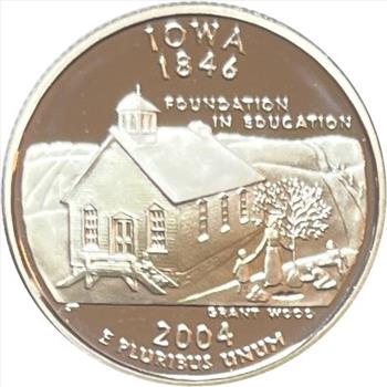 2004-S U.S. Silver Deep Cameo Gem Proof State Quarter IOWA Stunning ...