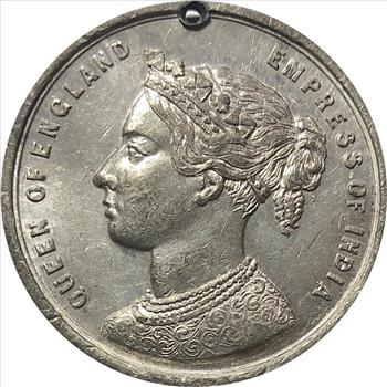 1866 Queen Victoria Visit To Liverpool Commemorative Medal-Holed And ...