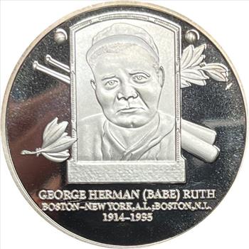 Babe Ruth Baseballs Greatest Players Nat'l Hall Of Fame Silver Layered ...