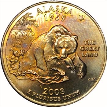 2008-D Gem Toned Alaska State Quarter | Property Room