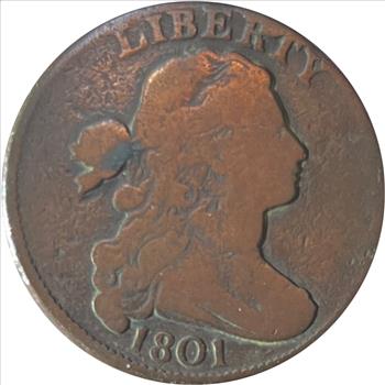 1801 U.S. Large Cent 1/000 Variety Scarce Early Variety | Property Room