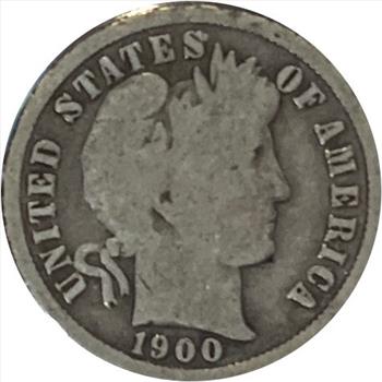 1900-S U.S. Silver Barber Dime-Collector Grade | Property Room