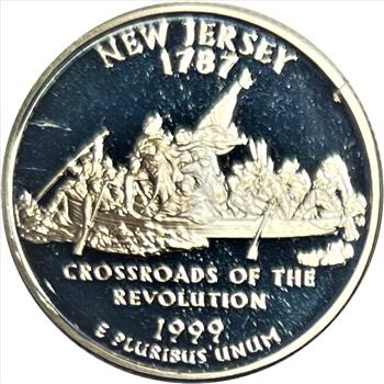 1999-S U.S. Silver Deep Cameo Proof New Jersey State Quarter (First ...