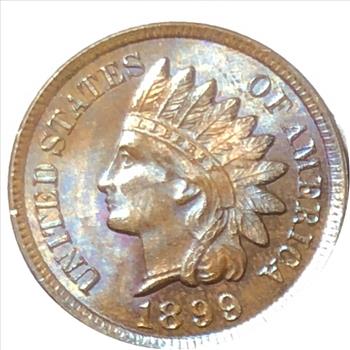 1899 US Indian Head One Cent With Full Headband "Liberty" Gorgeous ...