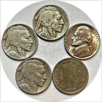 Nickel Rama! -5- Different U.S. Nickels Issued Between 1916-1988 ...