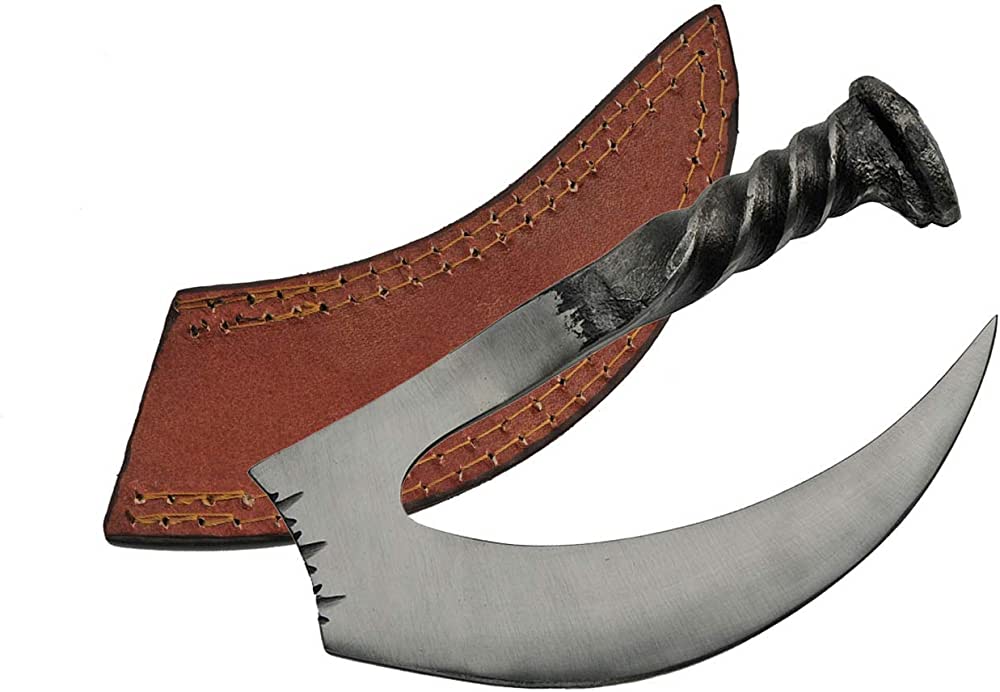 Hand Forged Railroad Spike Carbon Hunting Hook Gut Claw Knife Fixed ...