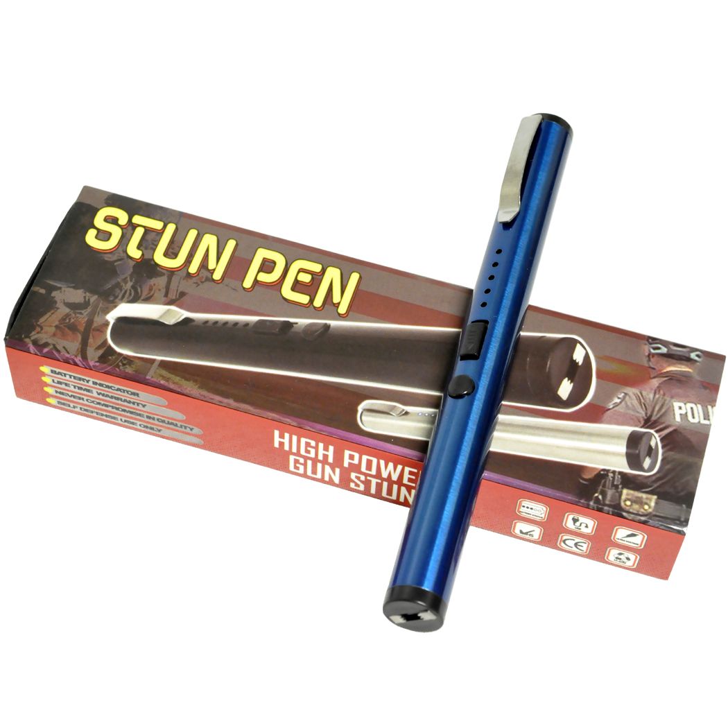 6" OFFICE PEN STYLE POWER STUN GUN BLUE COLOR 100KV | Property Room