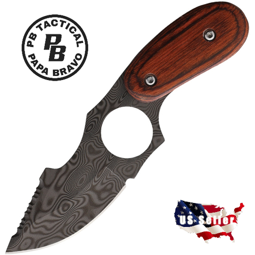 1 Fixed Blade Damascus Style Hunting Skinner Knife | Property Room