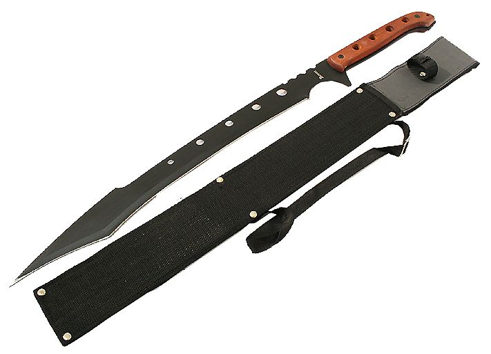 26" Machete Rosewood Handle Sharp Blade Ninja Sword | Property Room
