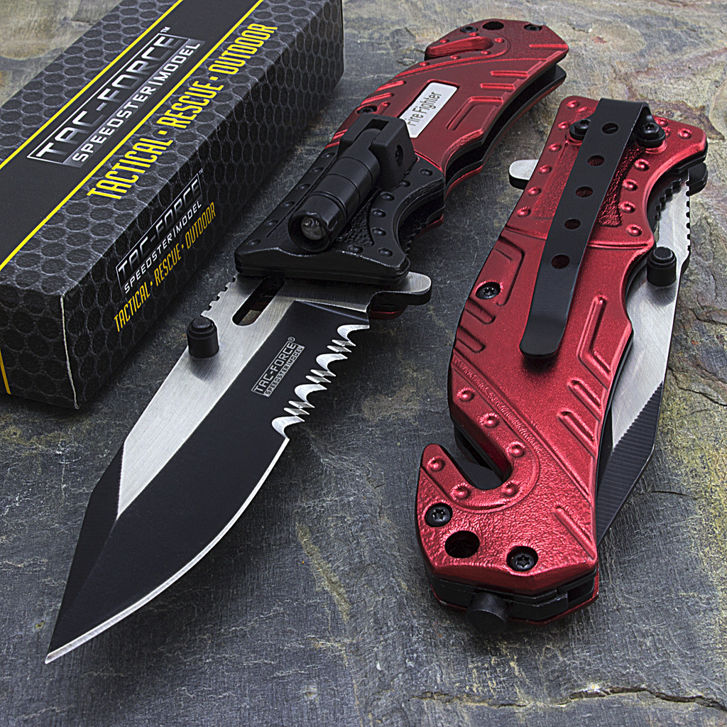 Tac-Force 7.75" Fire Fighter Spring Assisted Folding Knife With ...