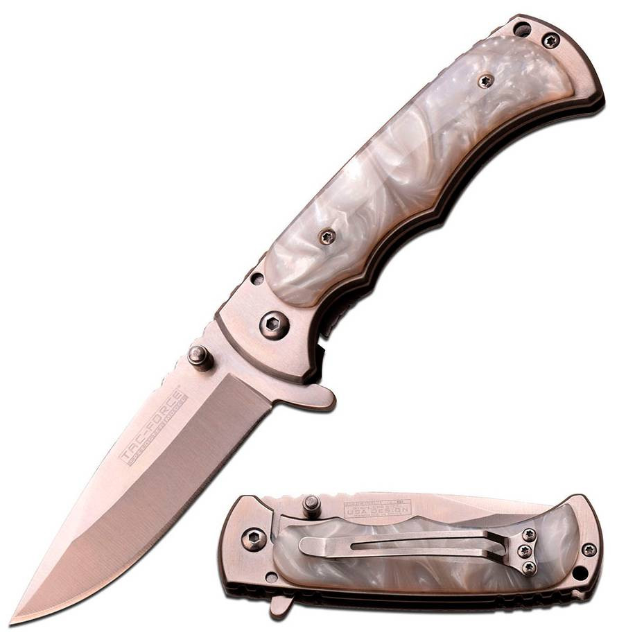 Tac Force 7" Pearl Spring Assisted Folding Knife | Property Room