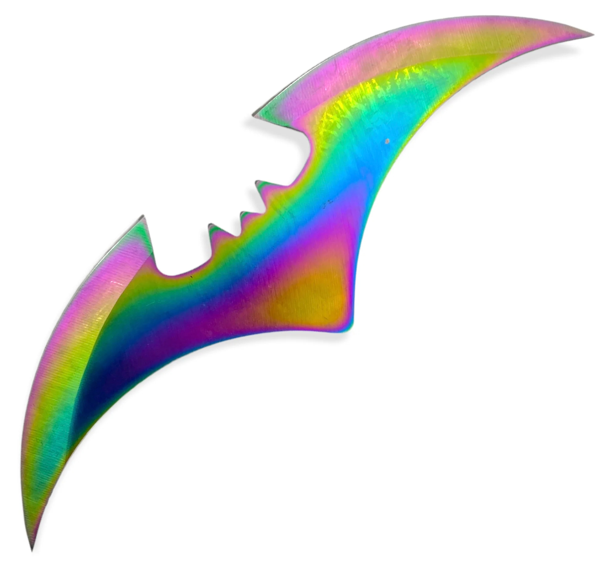 Three Piece Bat Throwing Blades - Rainbow | Property Room