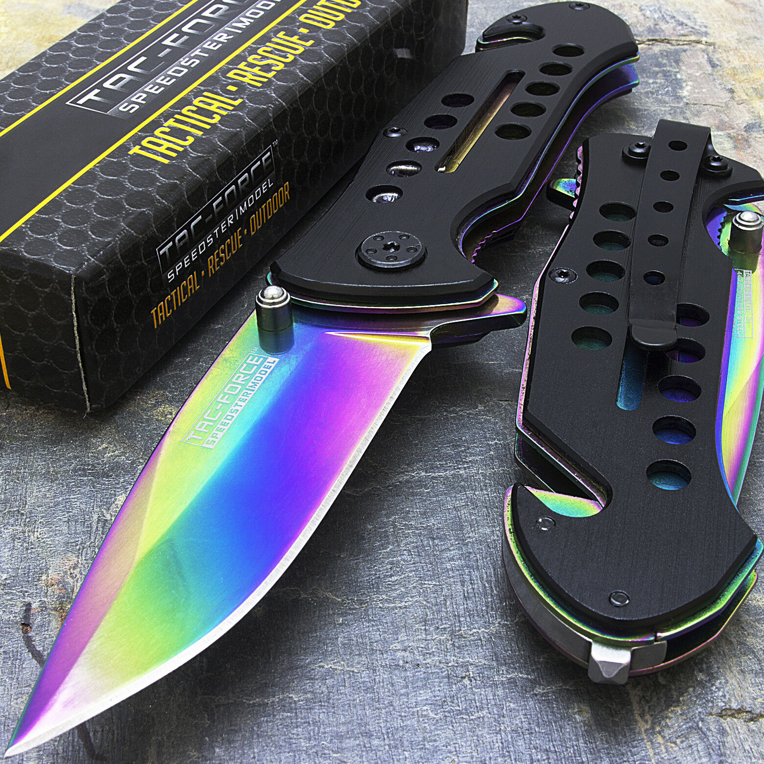 TAC-FORCE RAINBOW TACTICAL SPRING ASSISTED KNIFE | Property Room