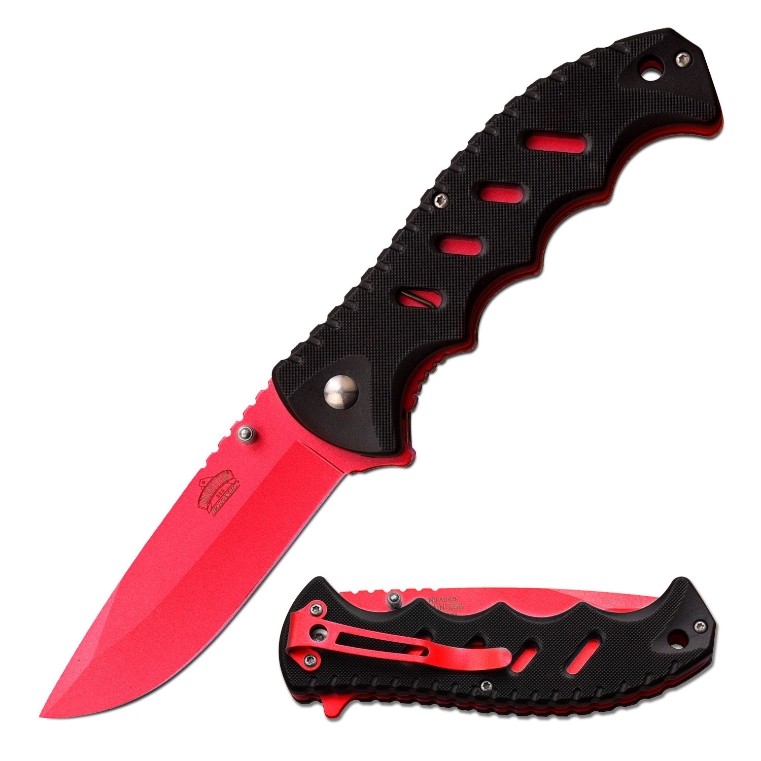MASTER USA RED SPRING ASSISTED KNIFE | Property Room