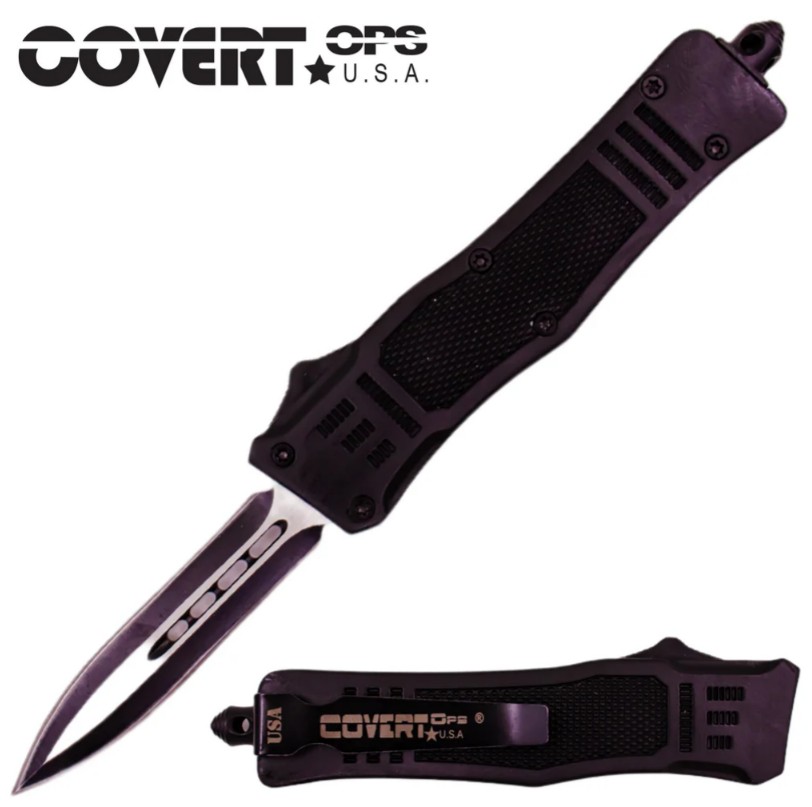 Covert Ops Automatic OTF 7 Inch Auto DEdge Blade with Case | Property Room