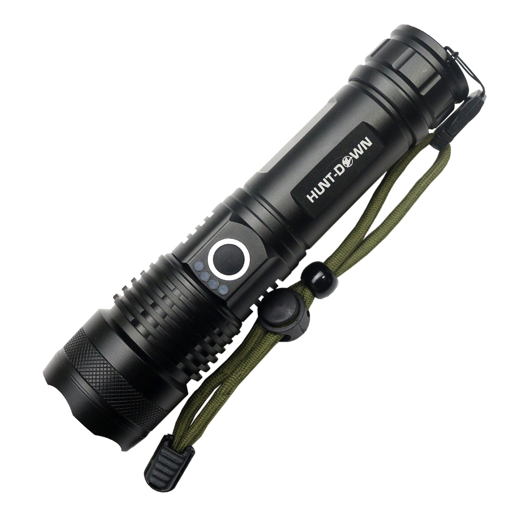 Hunt-Down 1000 Lumens Top Bright Focus High Powered Self-Defence Black ...