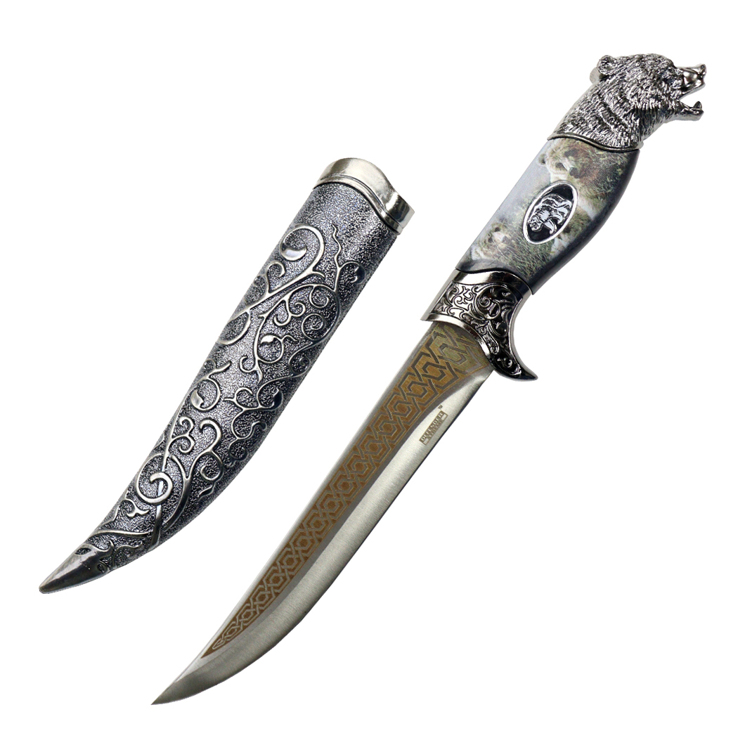 Defender-Xtreme 12" Bear Head Stainless Steel Blade Fantasy Dagger With ...