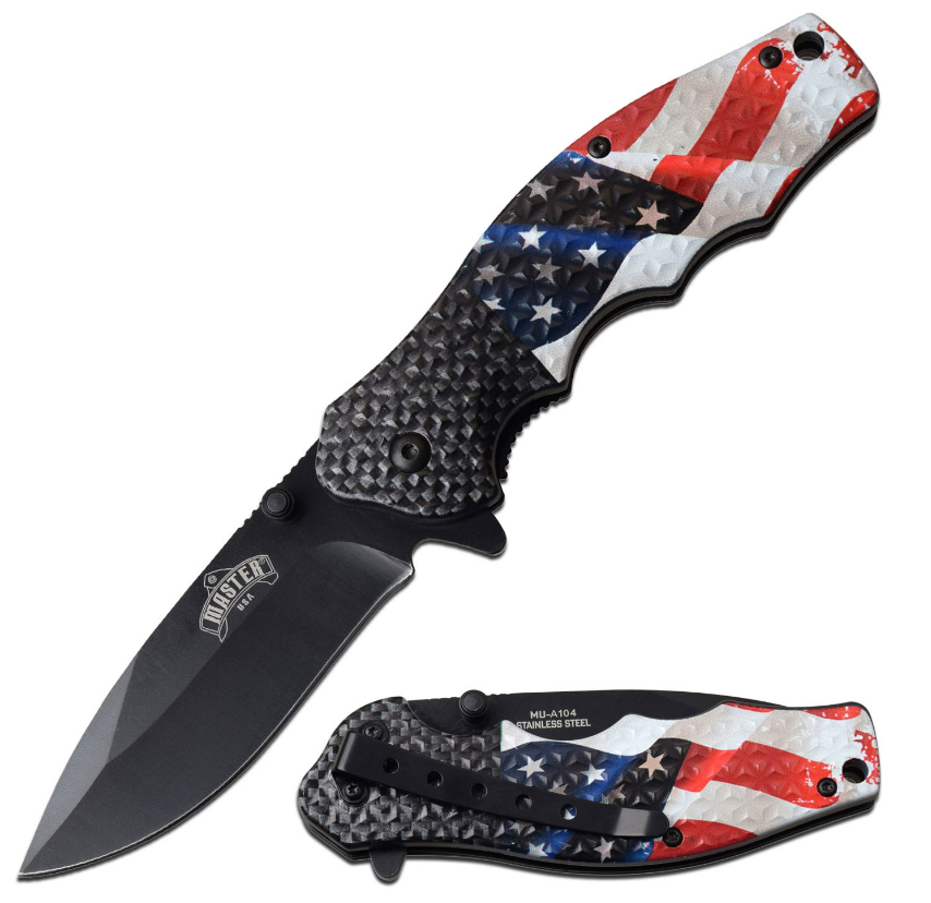 MASTER USA FLAG SPRING ASSISTED KNIFE | Property Room
