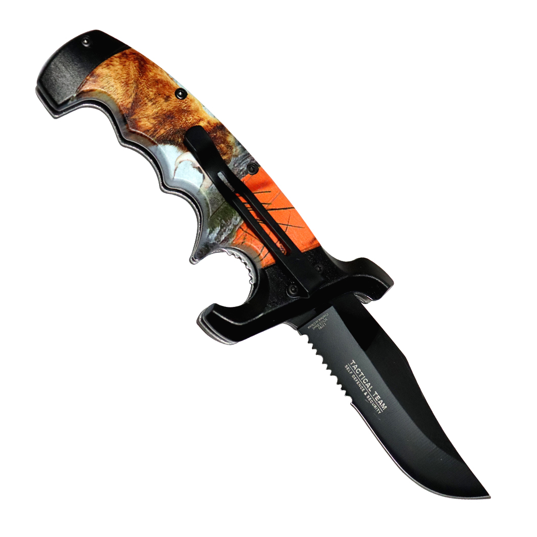 Defender-Xtreme 9" Hunting Fish Bear Spring Assisted Folding Knife W ...