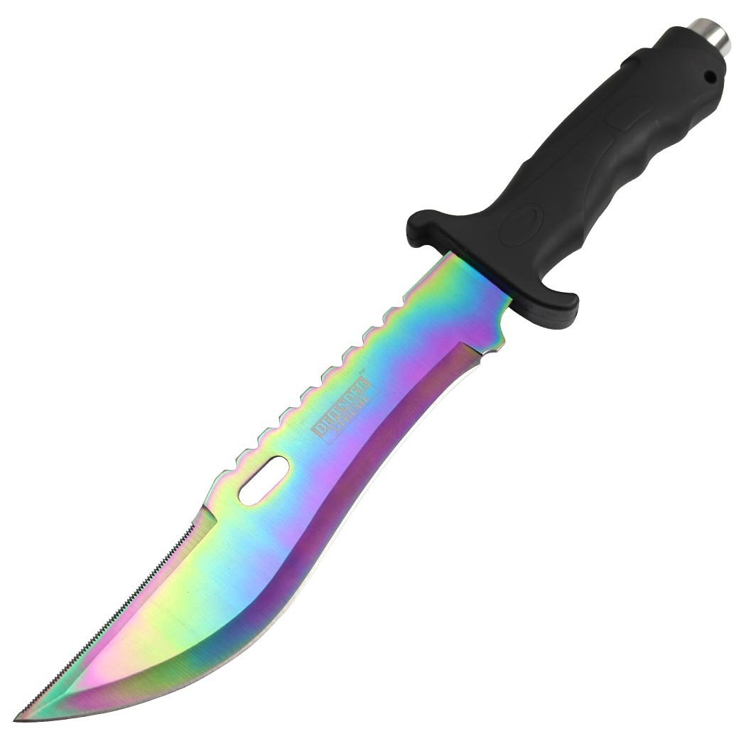 Defender-Xtreme 13" Titanium Coating Fixed Blade Hunting Knife ...