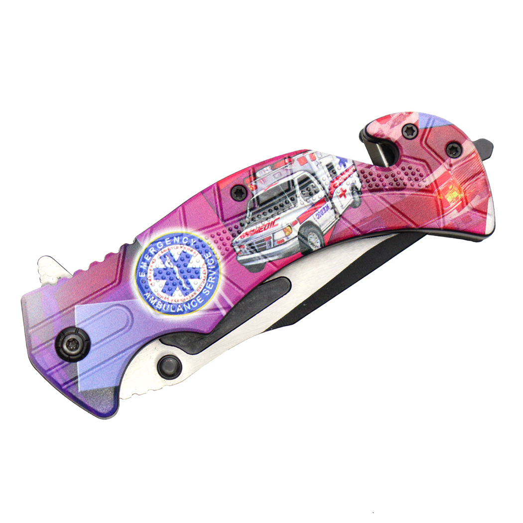 Defender-Xtreme 8" EMS Design Handle Two Tone Blade Spring Assisted ...