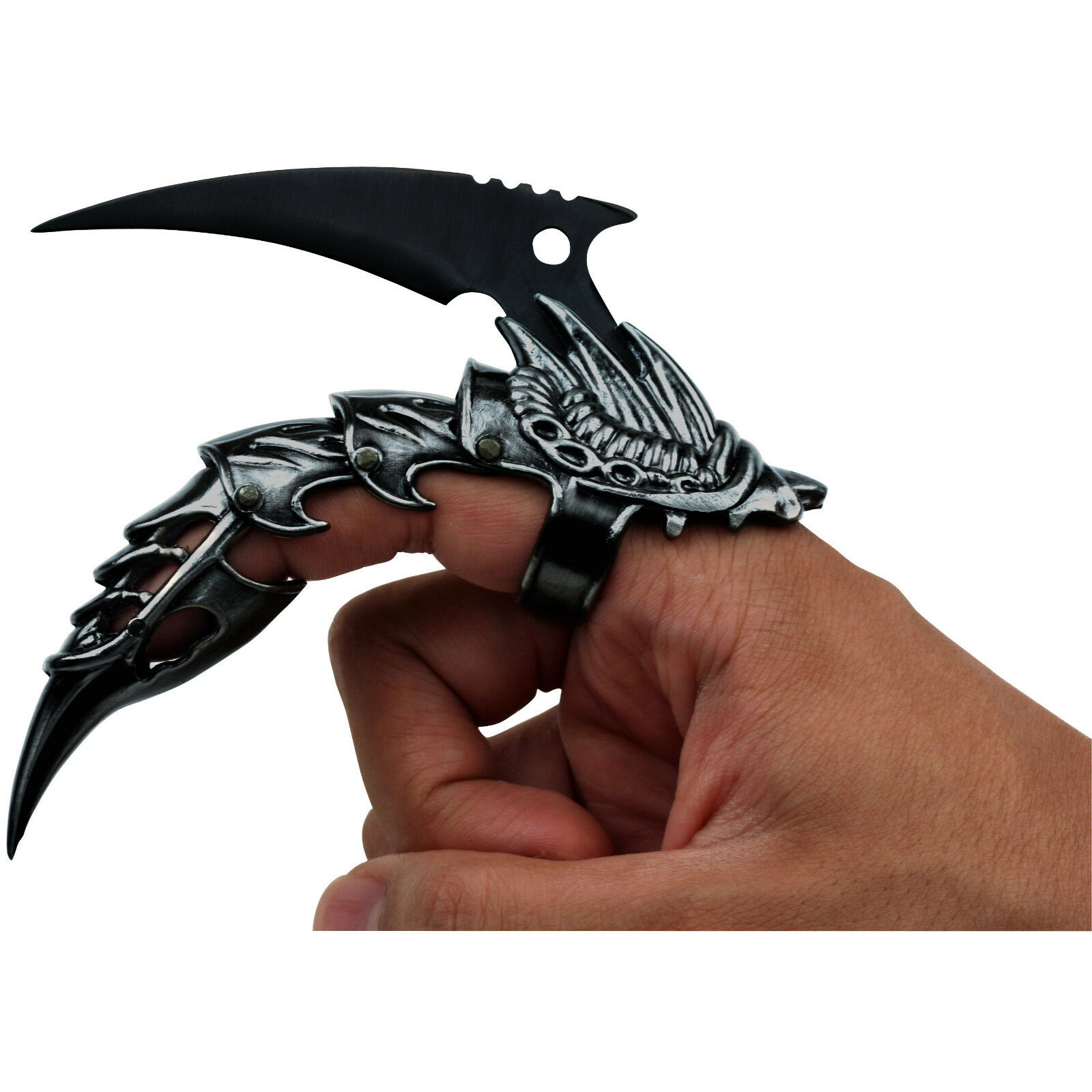 5.5" IRON REAVER STAINLESS STEEL BLACKENED FANTASY FINGER CLAW ...